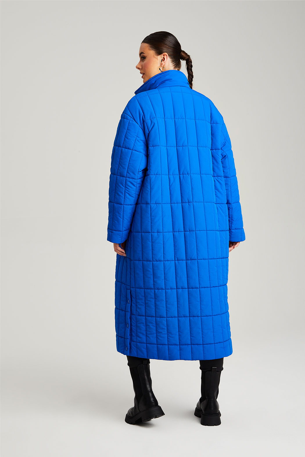 Cobalt Blue Longline Quilt Coat | Go Wholesale