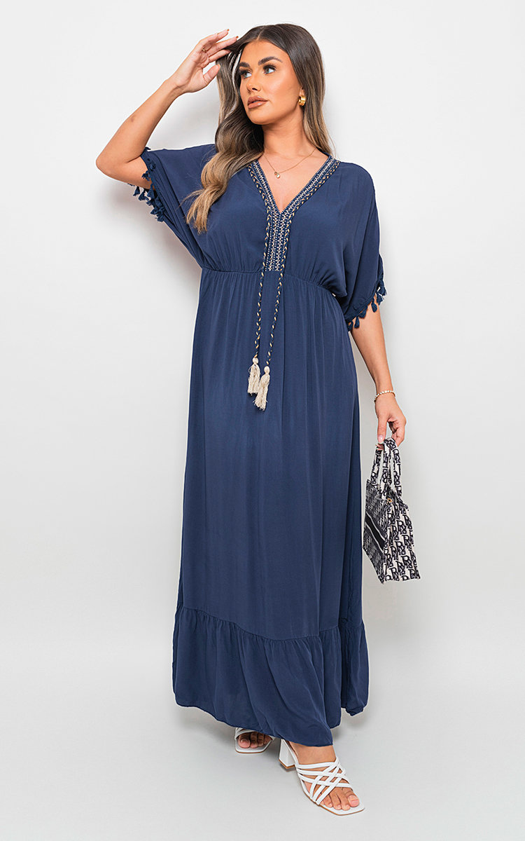 Rope Tassel Detail Maxi Dress | Go Wholesale