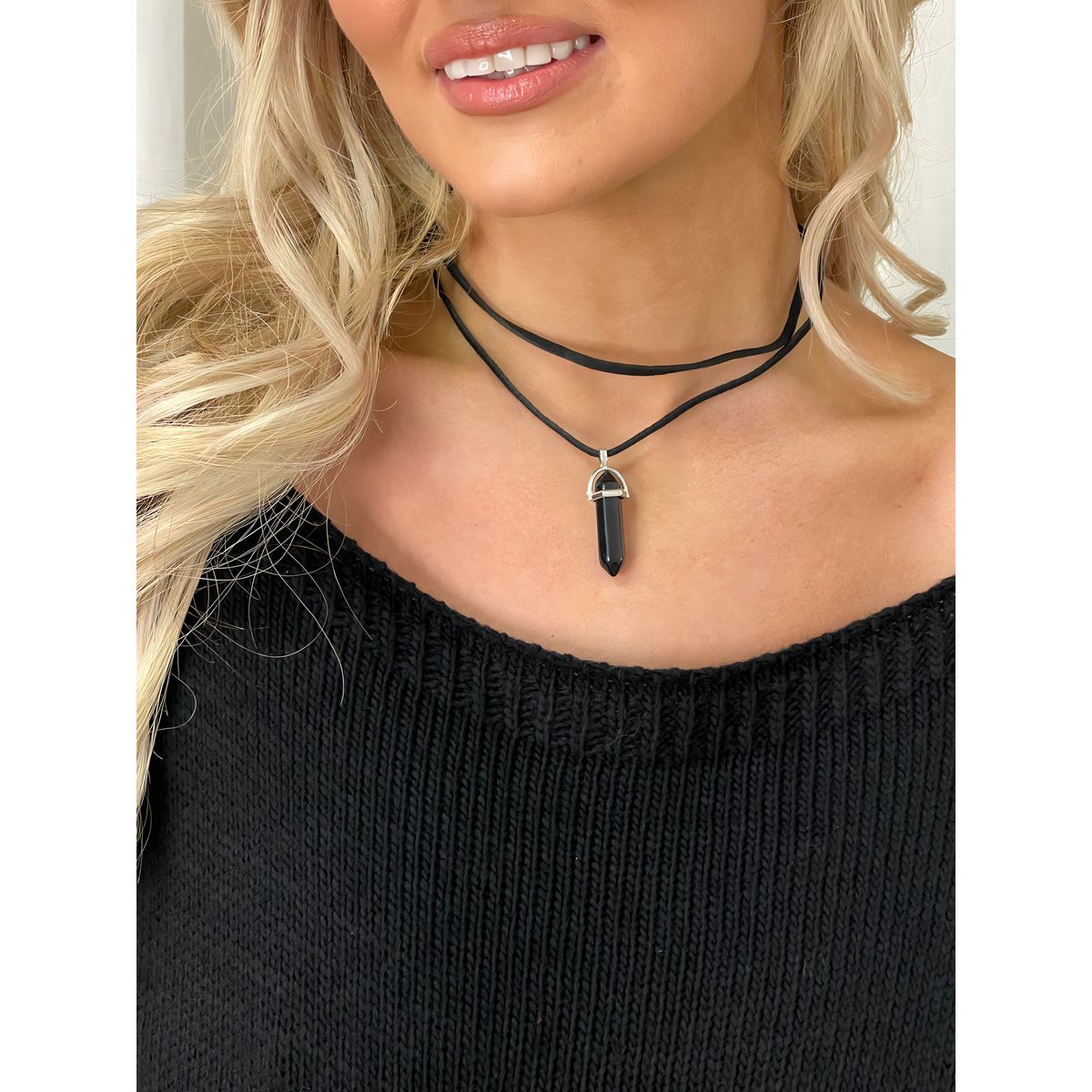 Strap Drop Pendant Choker Necklace | Go Wholesale