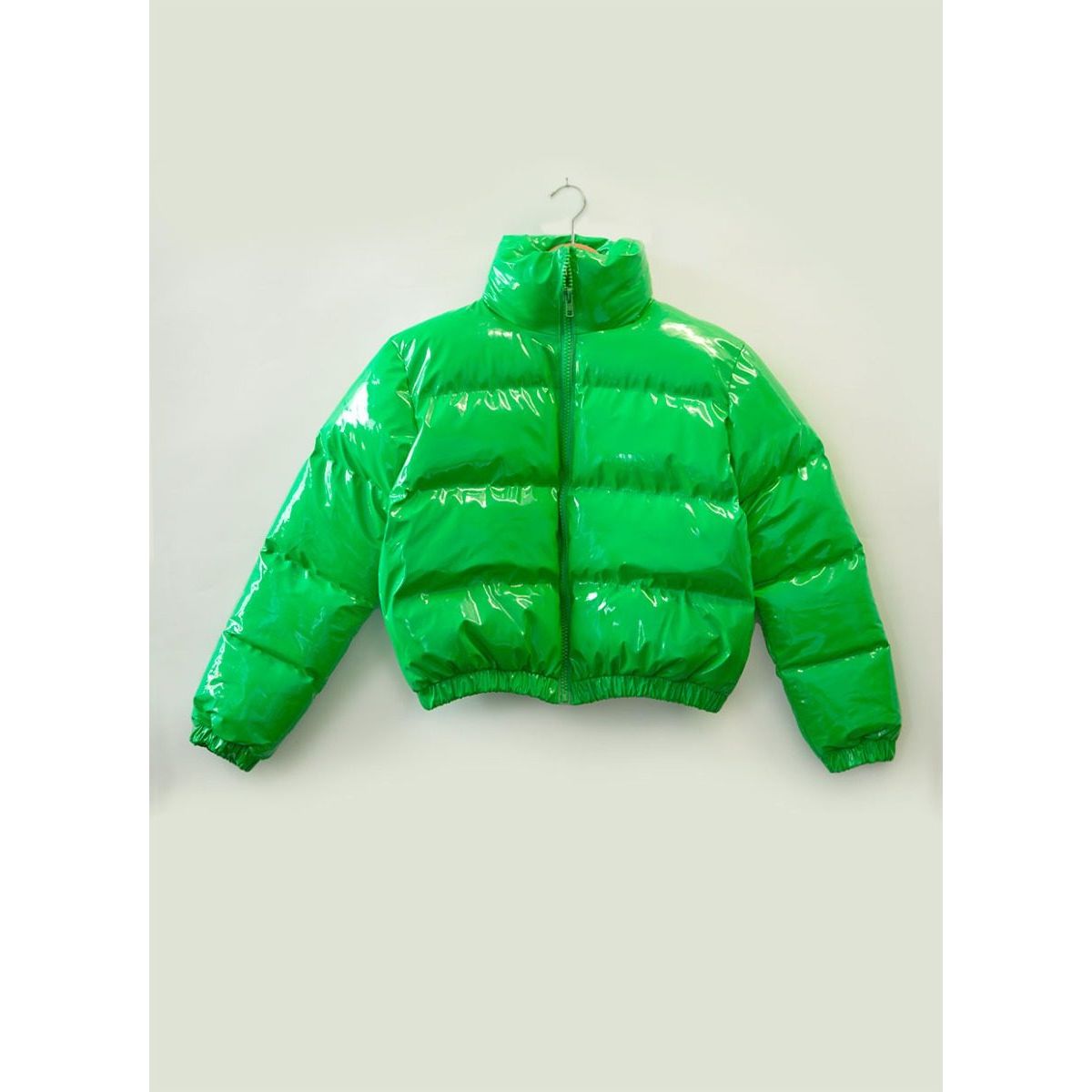 PVC Leather Cropped Puffer Jacket | Go Wholesale