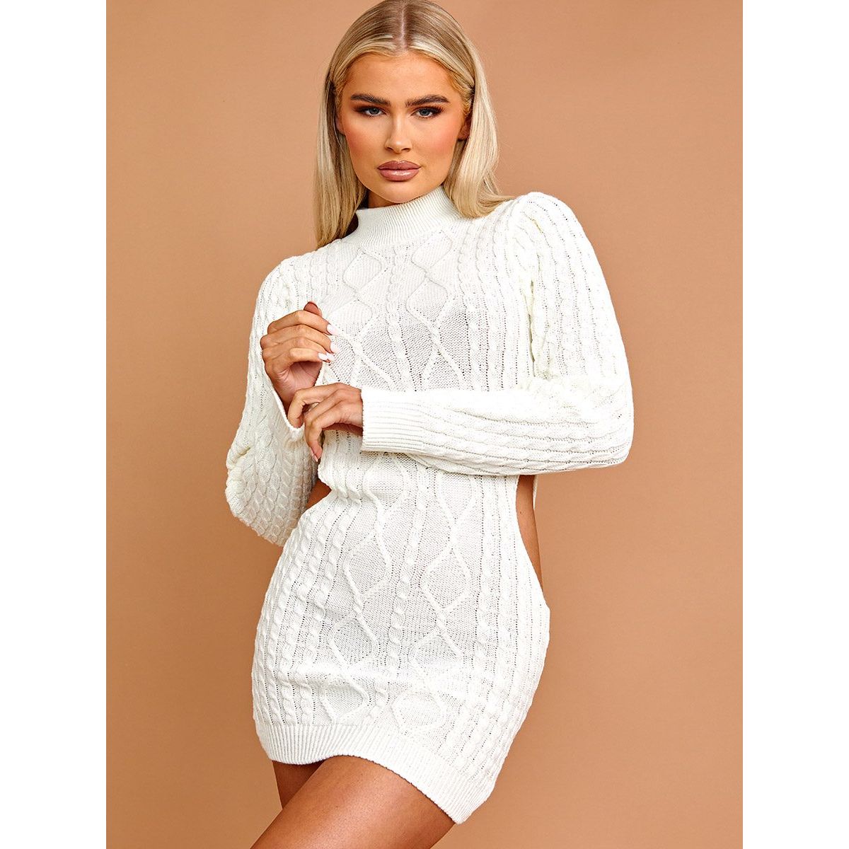 Cable Knit Cut Out Sides Bodycon Dress | Go Wholesale