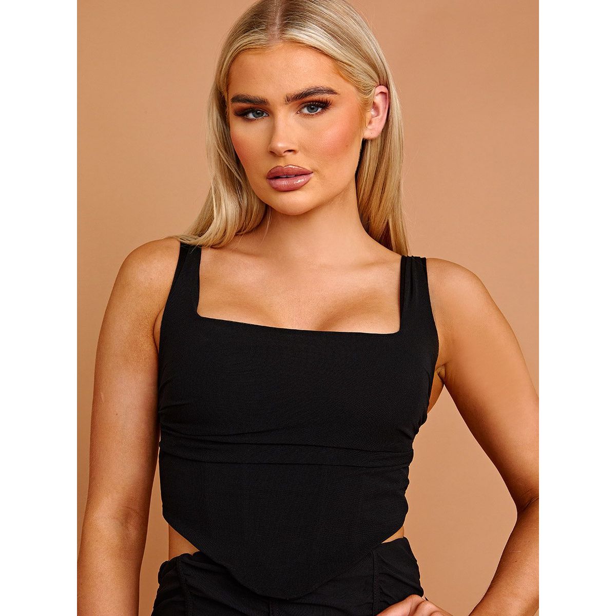 Square Neck Mesh Crop Top | Go Wholesale
