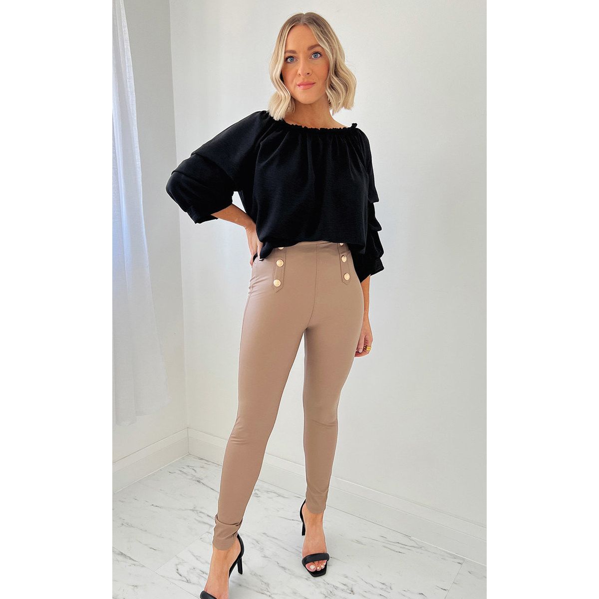 Leather Button Leggings | Go Wholesale