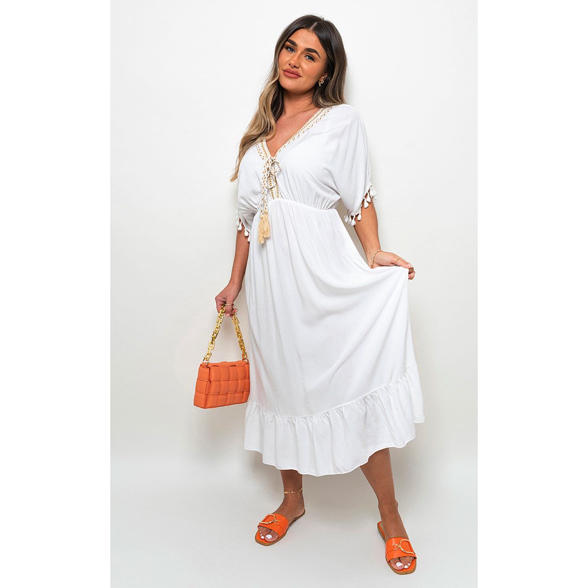 Rope Tassel Detail Maxi Dress | Go Wholesale