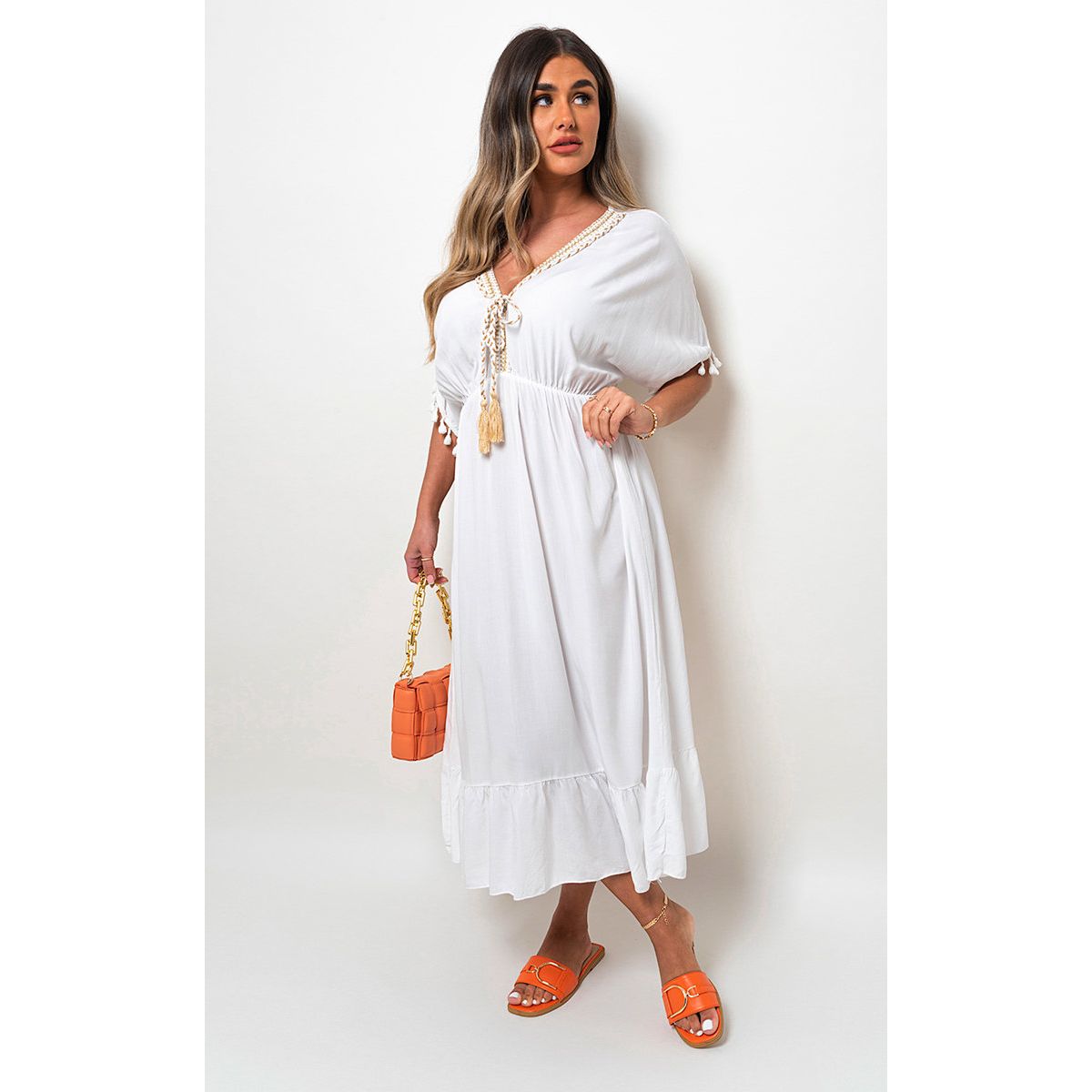 Rope Tassel Detail Maxi Dress | Go Wholesale