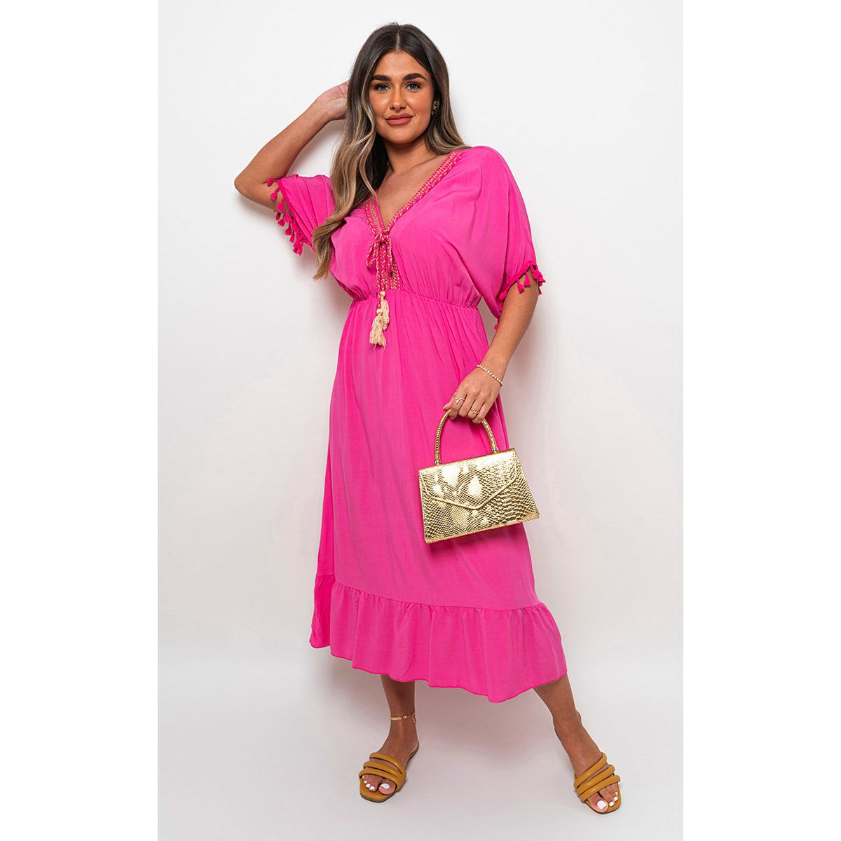 Rope Tassel Detail Maxi Dress | Go Wholesale