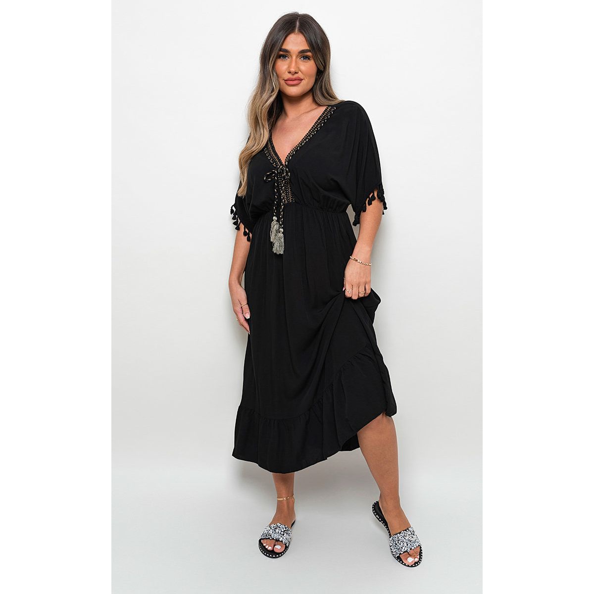 Rope Tassel Detail Maxi Dress | Go Wholesale