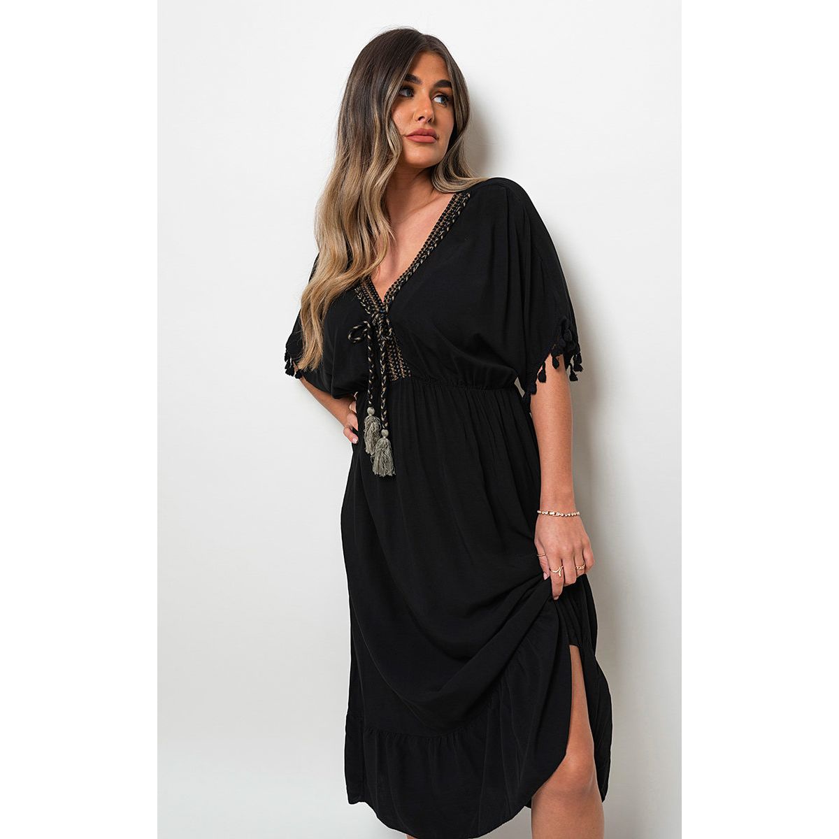 Rope Tassel Detail Maxi Dress | Go Wholesale
