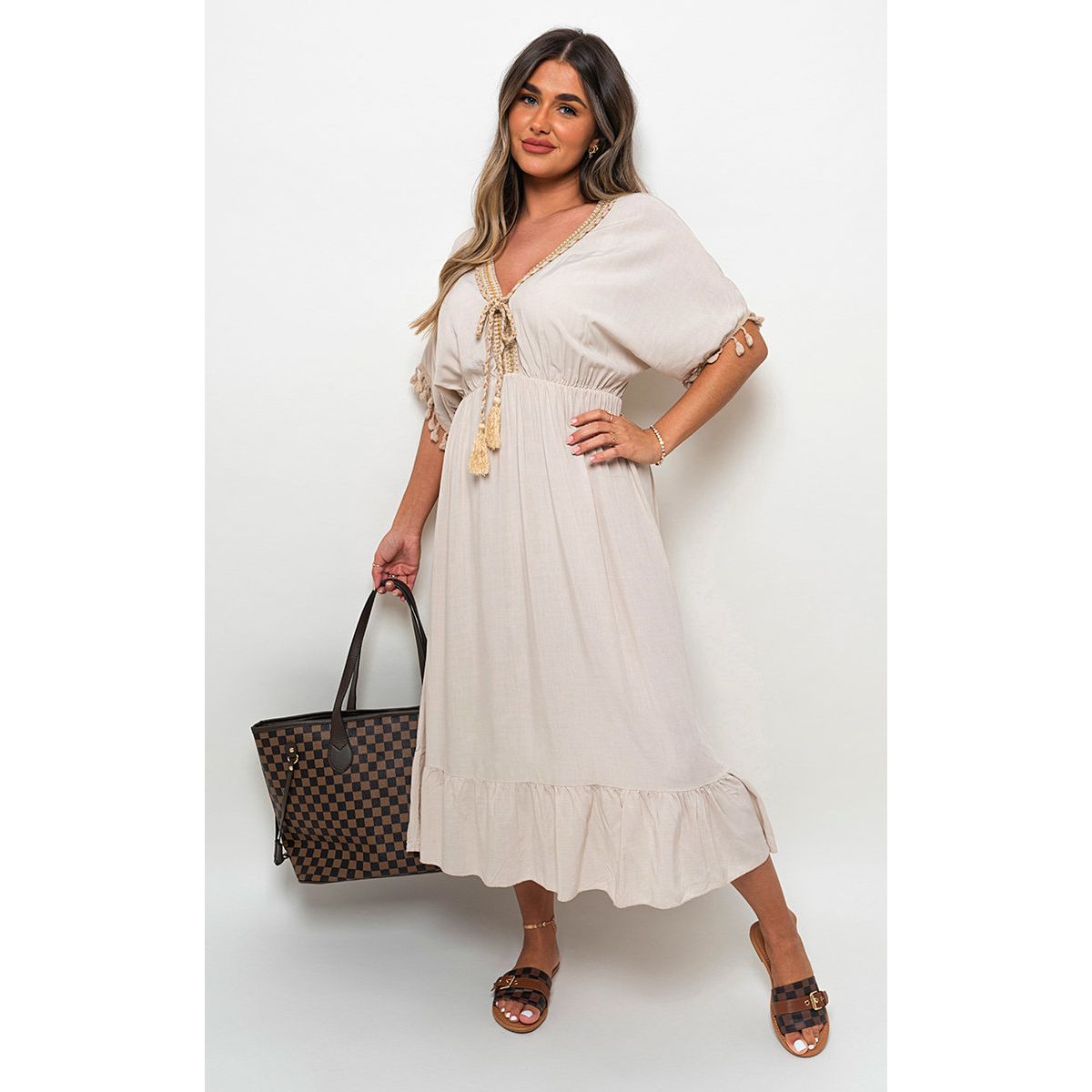 Rope Tassel Detail Maxi Dress | Go Wholesale