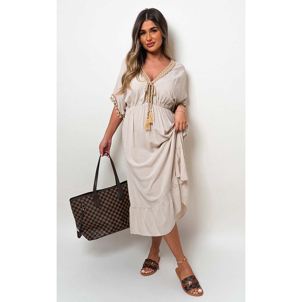 Rope Tassel Detail Maxi Dress | Go Wholesale