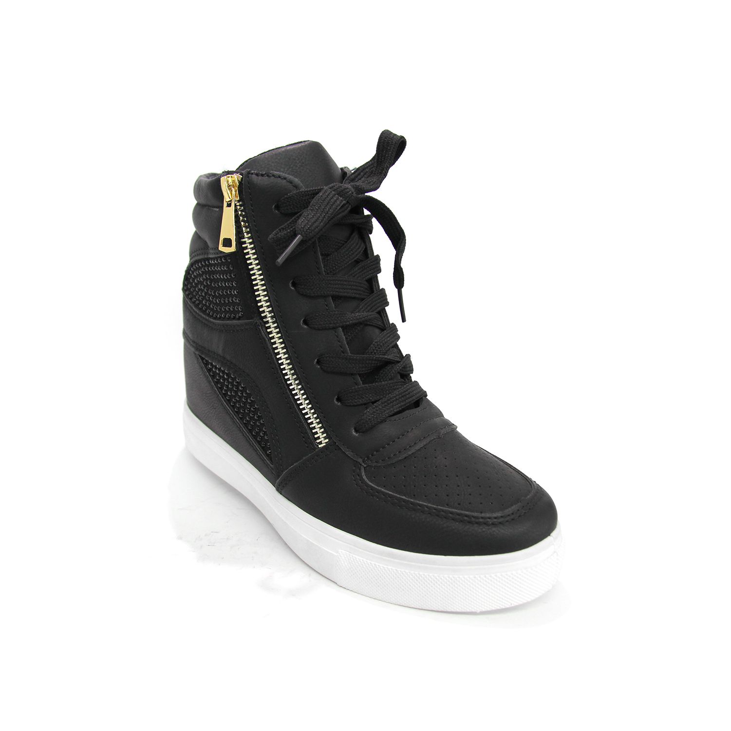 Diamante Zip Up High Top Wedge Trainers | Go Wholesale